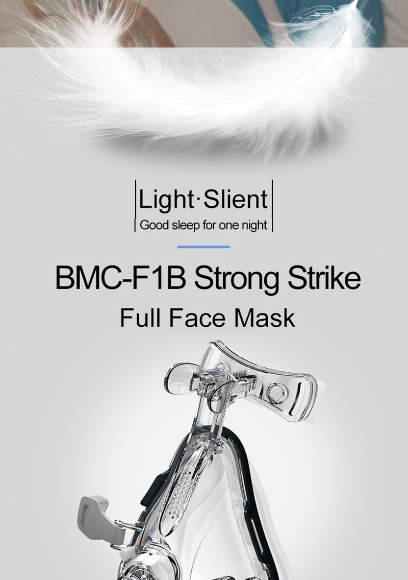 BMC F1B Full Face Mask CPAP FM1B Auto CPAP APAP BIPAP Full Face Mask ...
