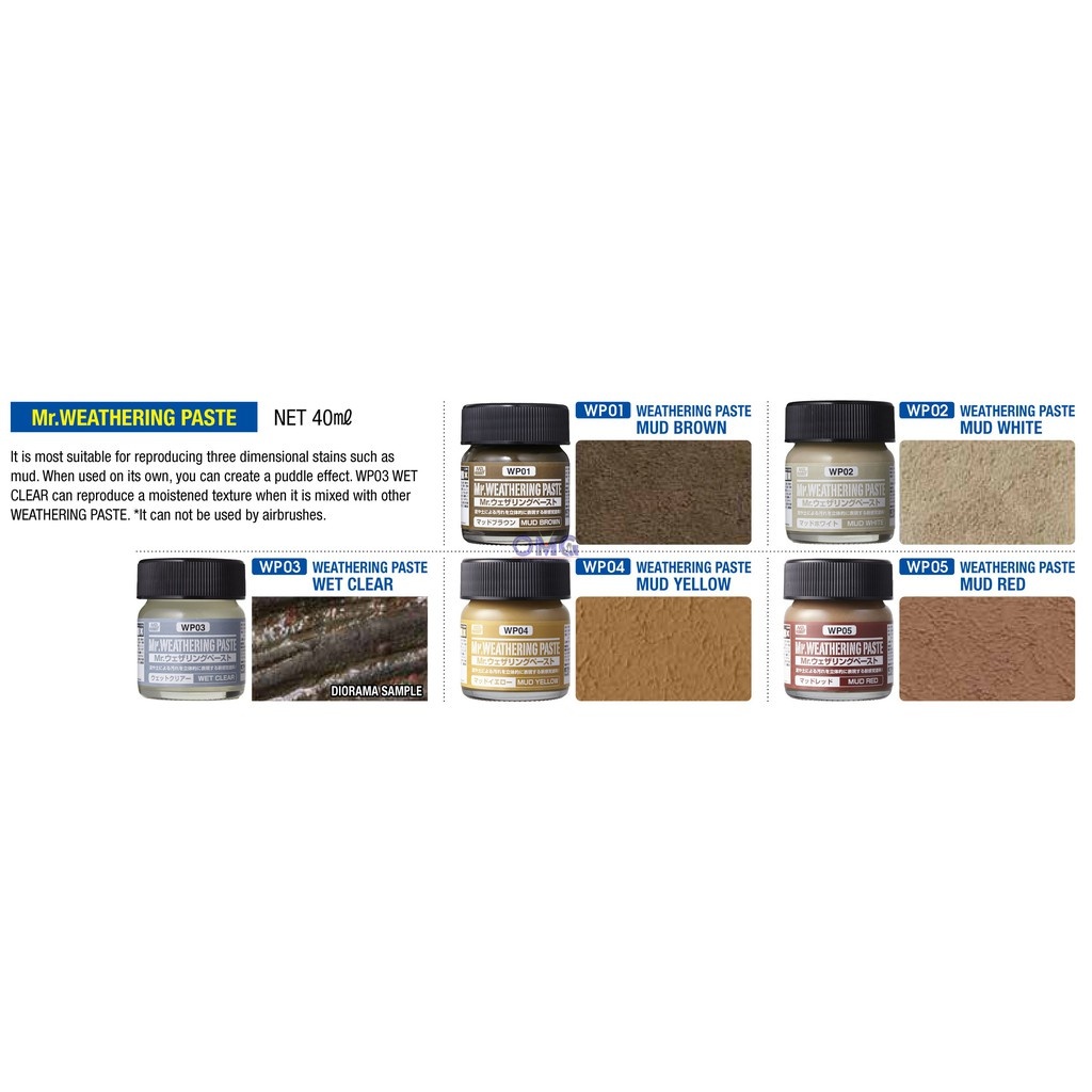 Paint Mr Hobby Mr Weathering Paste Mud WP01~WP05 Weathering Color ...