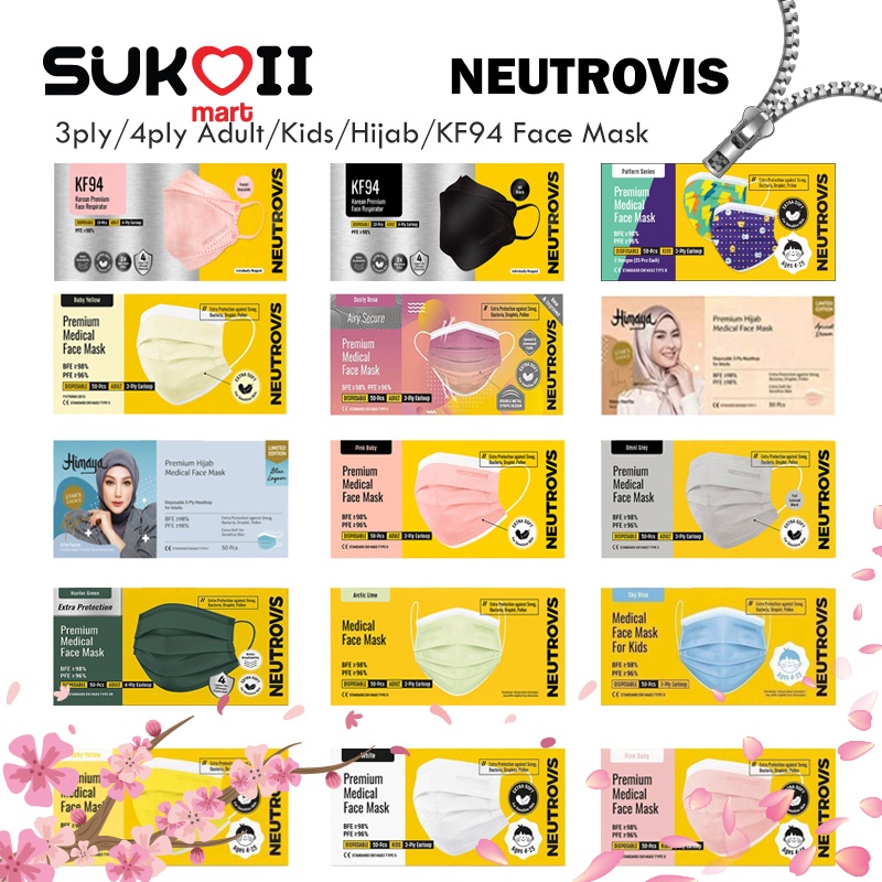 SKOI Neutrovis 3ply/4ply Medical Face Mask/Adult/Kids Disposable Face ...