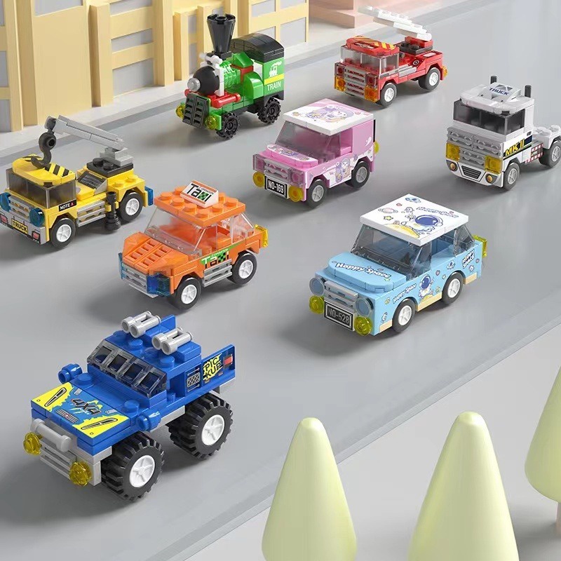 8 Style Colorful Mini City Vehicle Building Block Toy Bricks Car Model ...