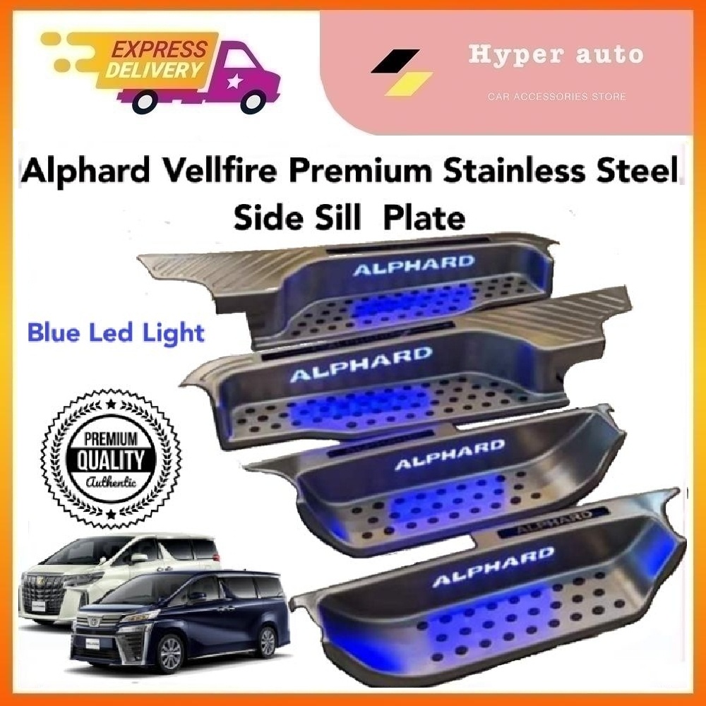 Side Sill Step with LED (Stainless Steel Chrome) Toyota Alphard SC ...