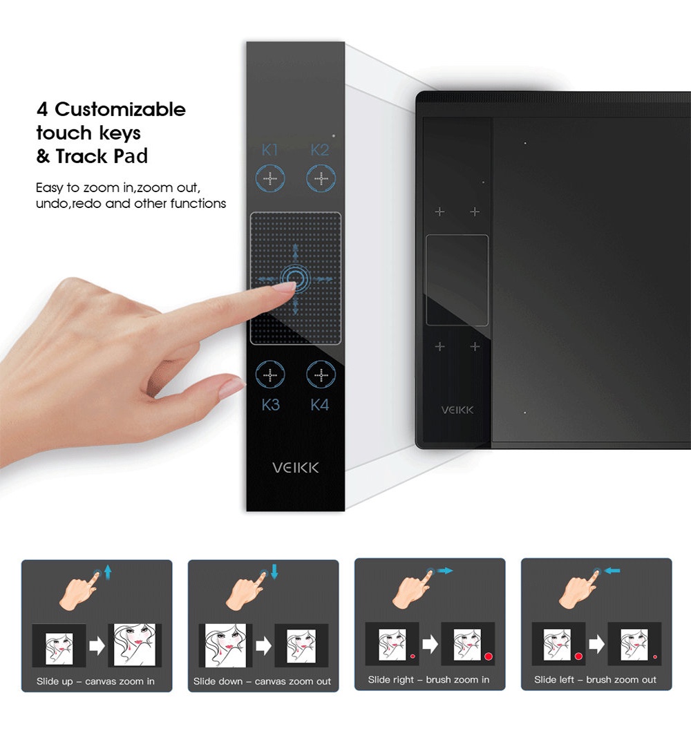 VEIKK A30 V2 10x6 inche Drawing Tablet with free OTG adapter, Digital ...