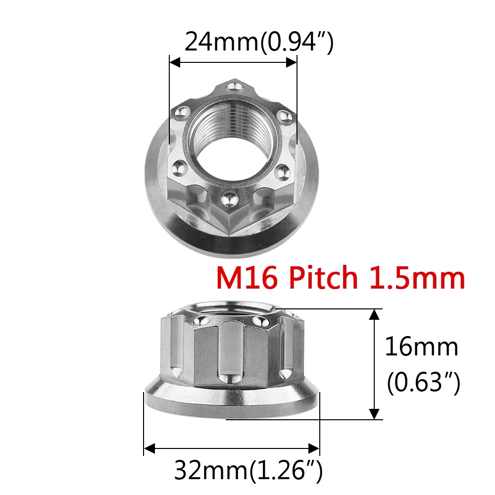 Wanyifa Titanium Ti Nut M6/M8/M10/M12/M14/M16 Torx Flange ...