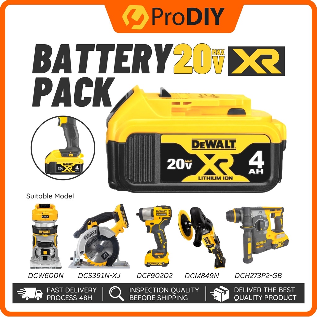 Dewalt Battery DCB182-B1 18V XR LI-ION Battery Pack 4.0AH Power ...
