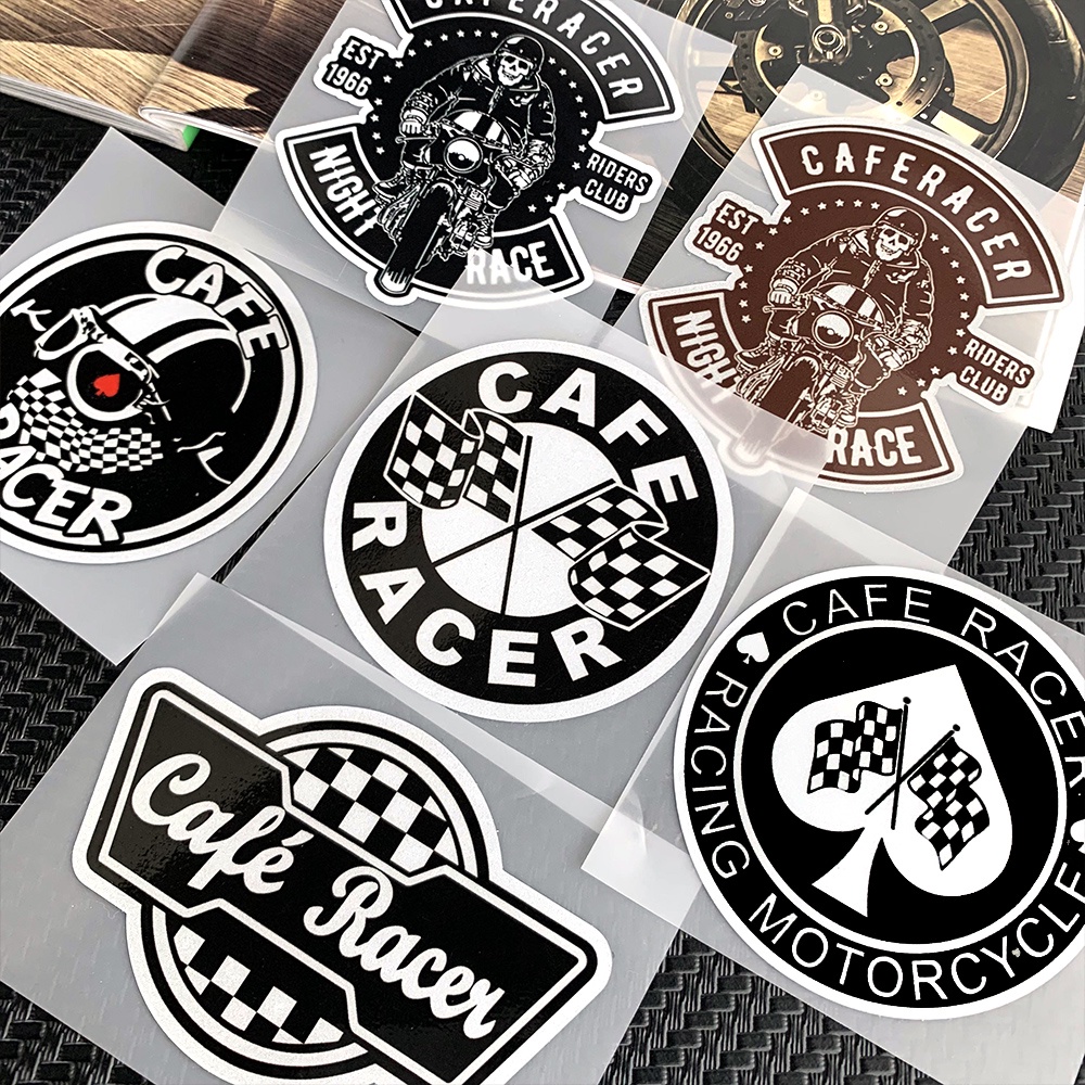 Vintage Cafe Racer Sticker Motorcycle Helmet Stickers Vinyl Motocross ...