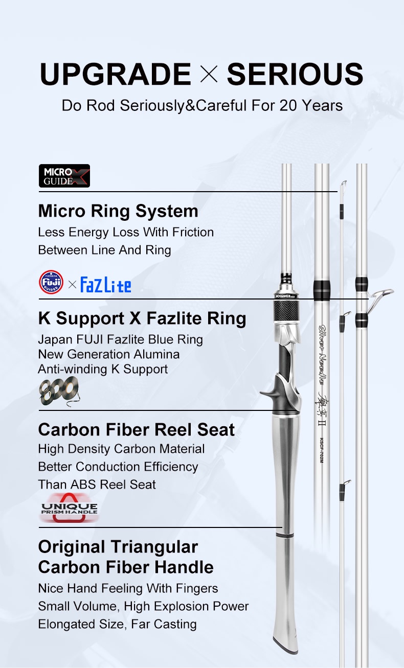 Kingdom SILVER NEEDLE Fishing Rods ultralight fast Spinning Casting rod ...