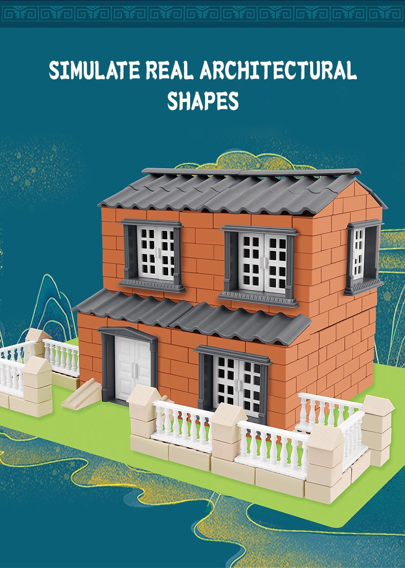 House toy DIY Dollhouse Building Model brain game Simulation Cement ...