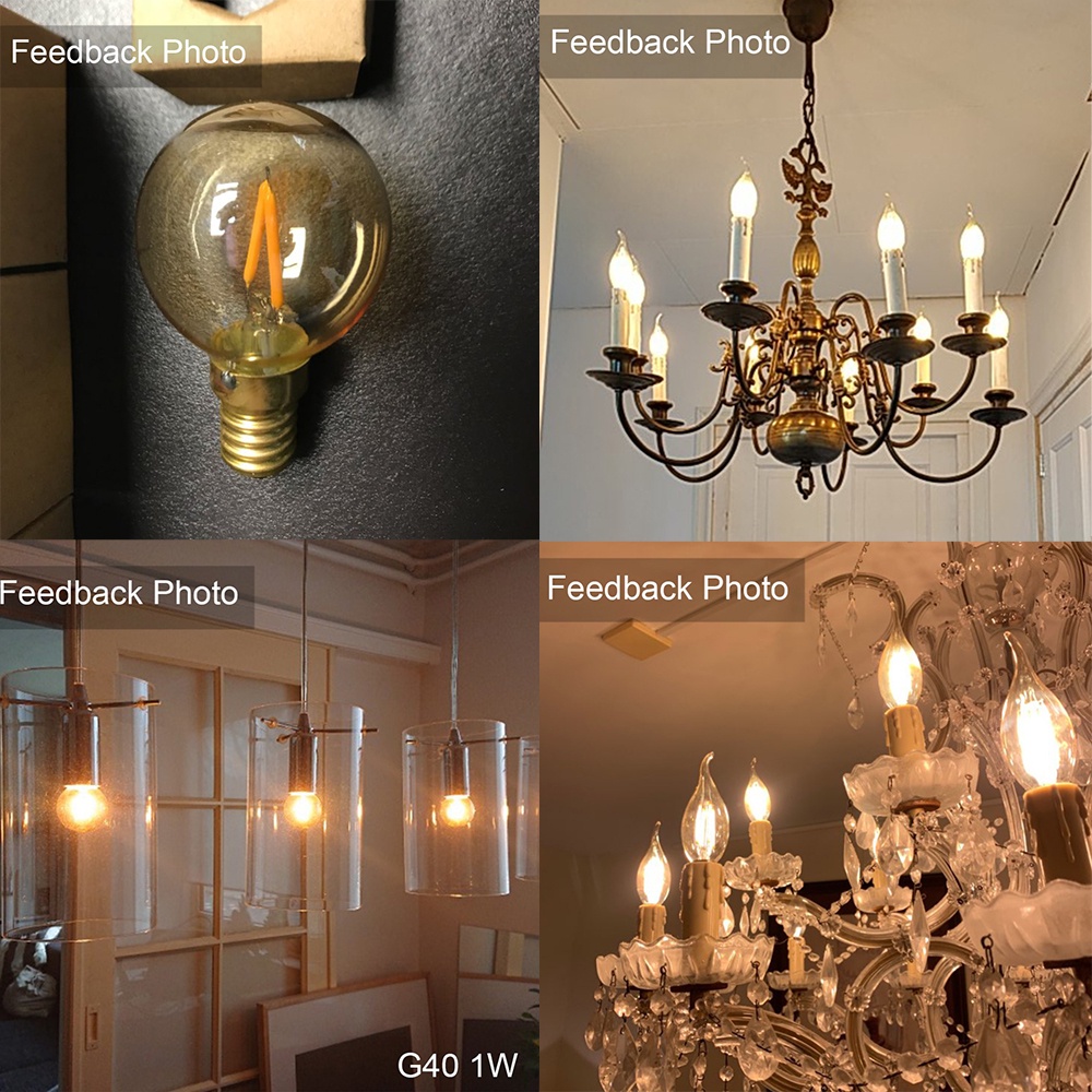 Vitange E12 E14 E27 LED Edison Bulbs 1W 2W 3W 4W 6W 8W LED Filament Bulb C7 T22 C35 A19 G40 G80 ...