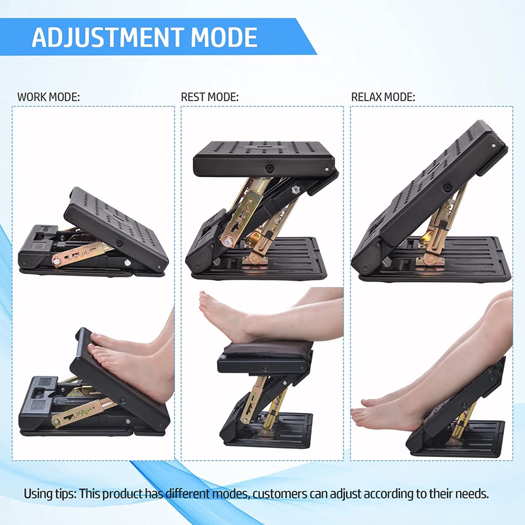 Foot Rest for Under Desk at Work Ergonomic Foot Angle Adjustable ...