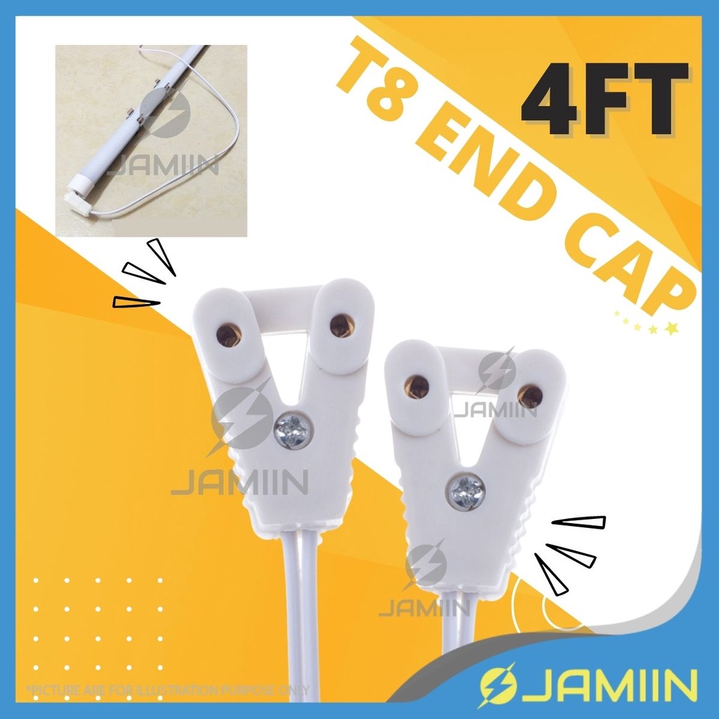 4FT End Cap Wire For T8 LED Tube Hanging Lamp Wayar Lampu LED T8 ...