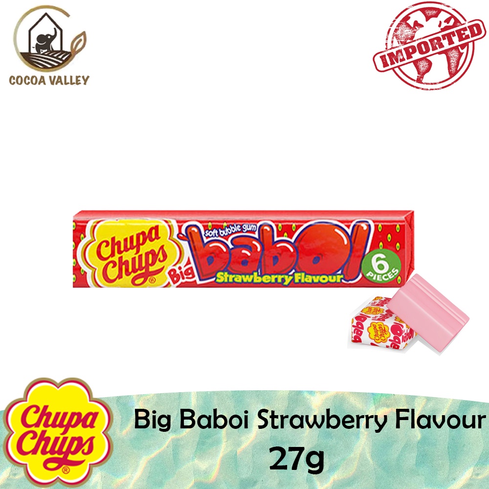 Chupa Chups Big Babol Soft Bubble Gum Strawberry Flavour 27g | Shopee ...