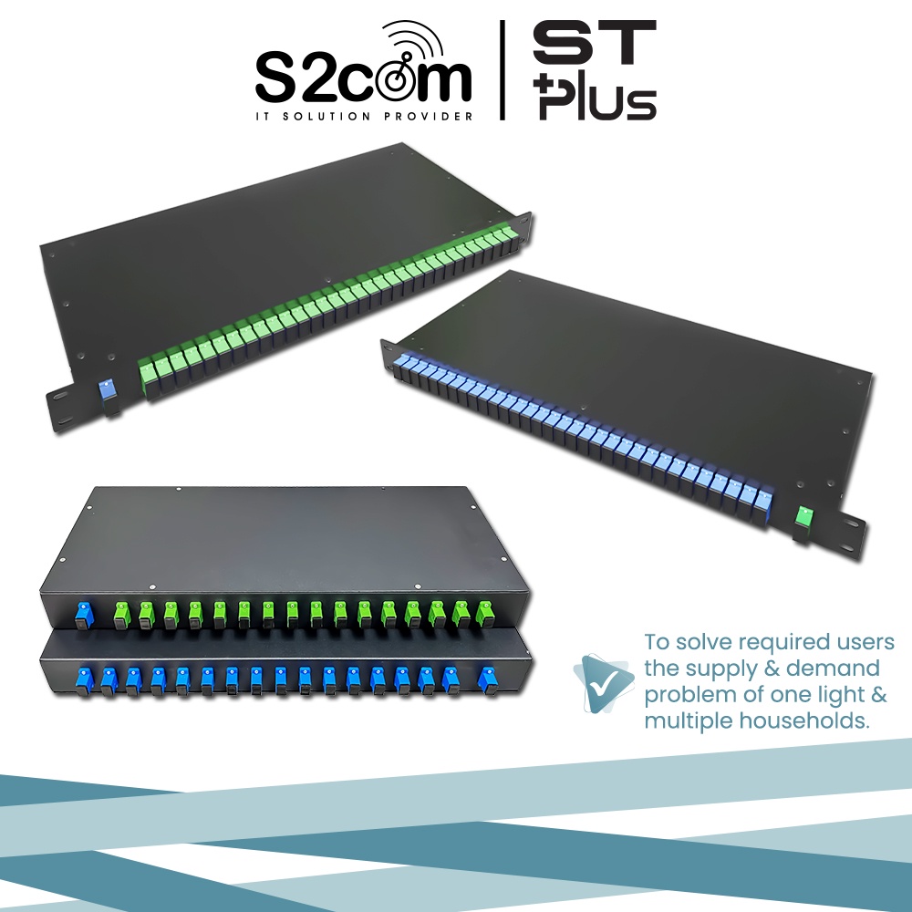 1 Split To 16 / 32 Rack Mount Metal Box Fiber Optic PLC Splitter With ...