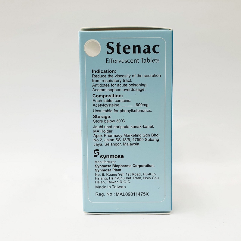 Stenac 600mg for Phlegm 2 effervescent tablets | Shopee Malaysia