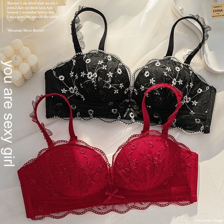 Women Sexy Small Chest Gather Breast Push UP Bra Wireless Support Chest ...