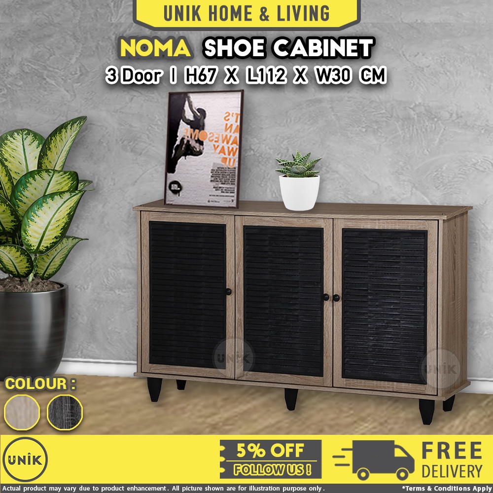 [UNIK] Noma 3 Doors Shoe Cabinet Organizer Rack with 3 Compartments ...
