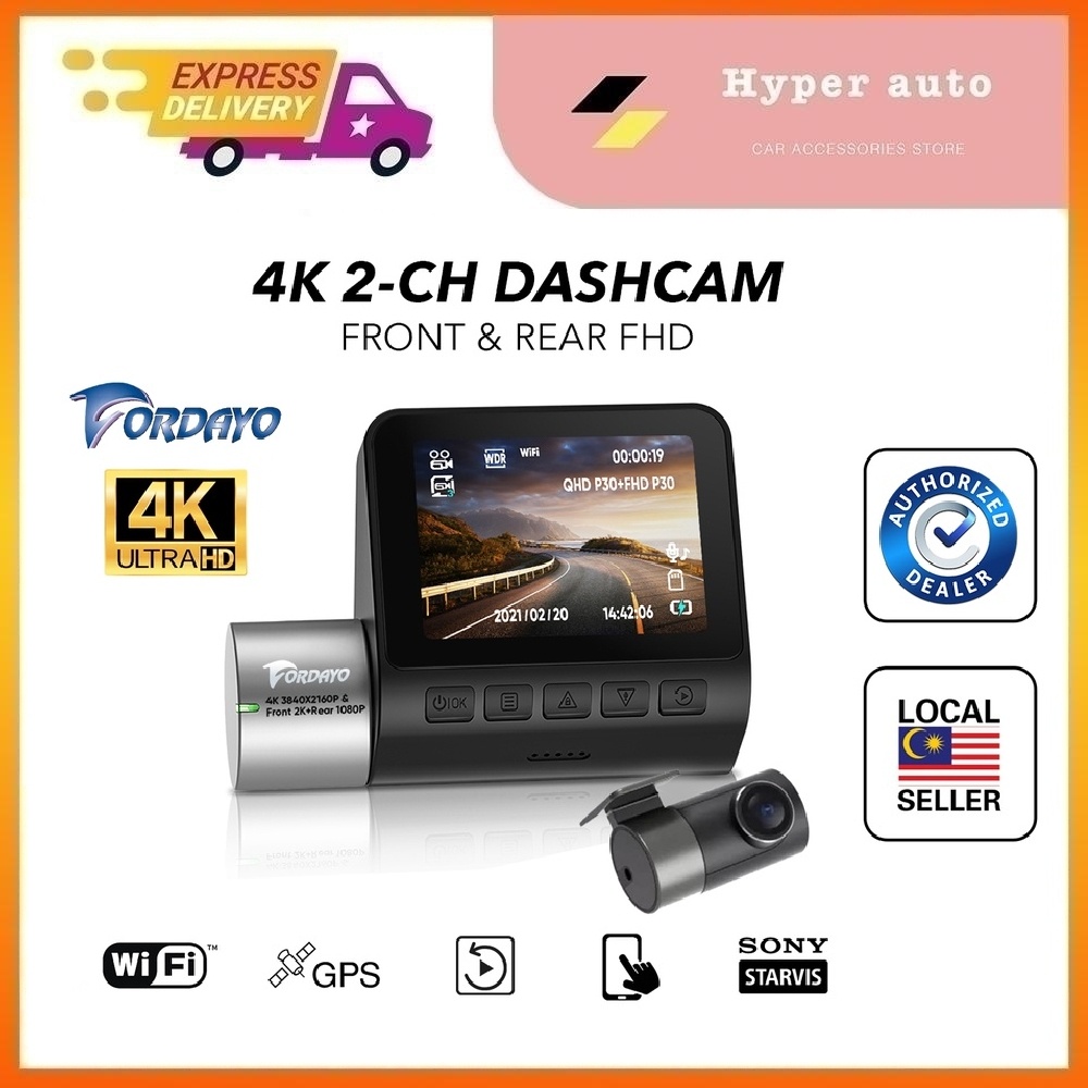 Fordayo 4k dashcam 2ch front back dvr car camrecorder parking camera | Shopee Malaysia