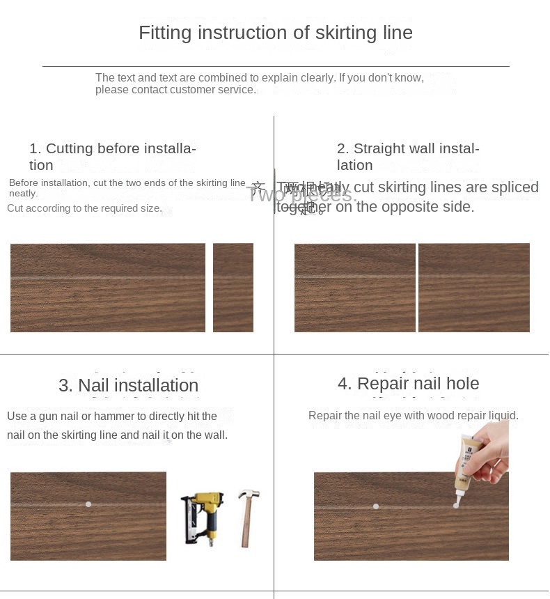 Pure Solid Wood Skirting Line Original Wooden Stairs Living Room Floor ...