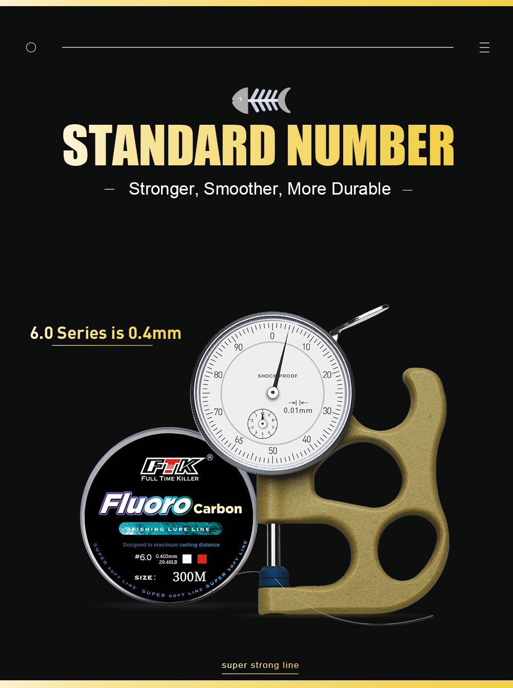 500M Fluorocarbon Coating 4.136LB-34.32LB Carbon Fiber Monofilament ...