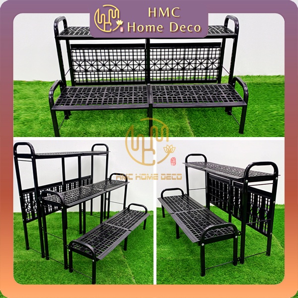 HMC CP MULTILAYER FLOWER RACK BLACK COLOR DIY IRON STAND GARDEN TOOLS ...
