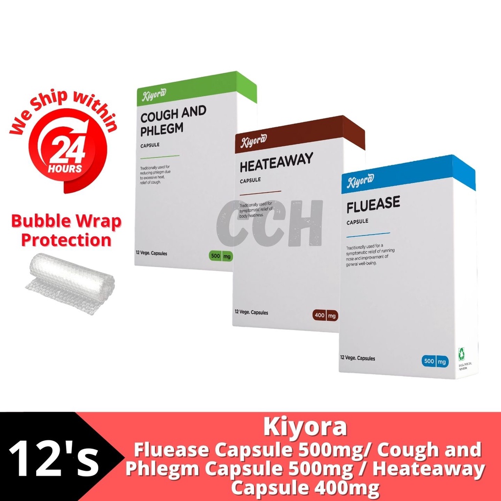 Kiyora Cough and Phlegm Capsule 500mg / Heateaway Capsule 400mg ...