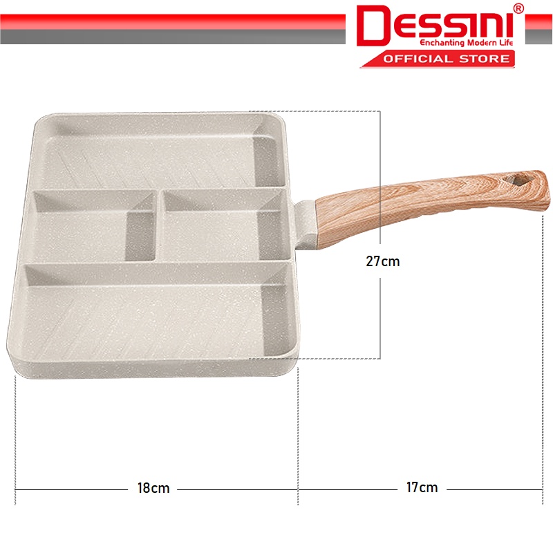 DESSINI ITALY 27CM Maifan Stone Grill Steak Frying Pan Induction Non ...