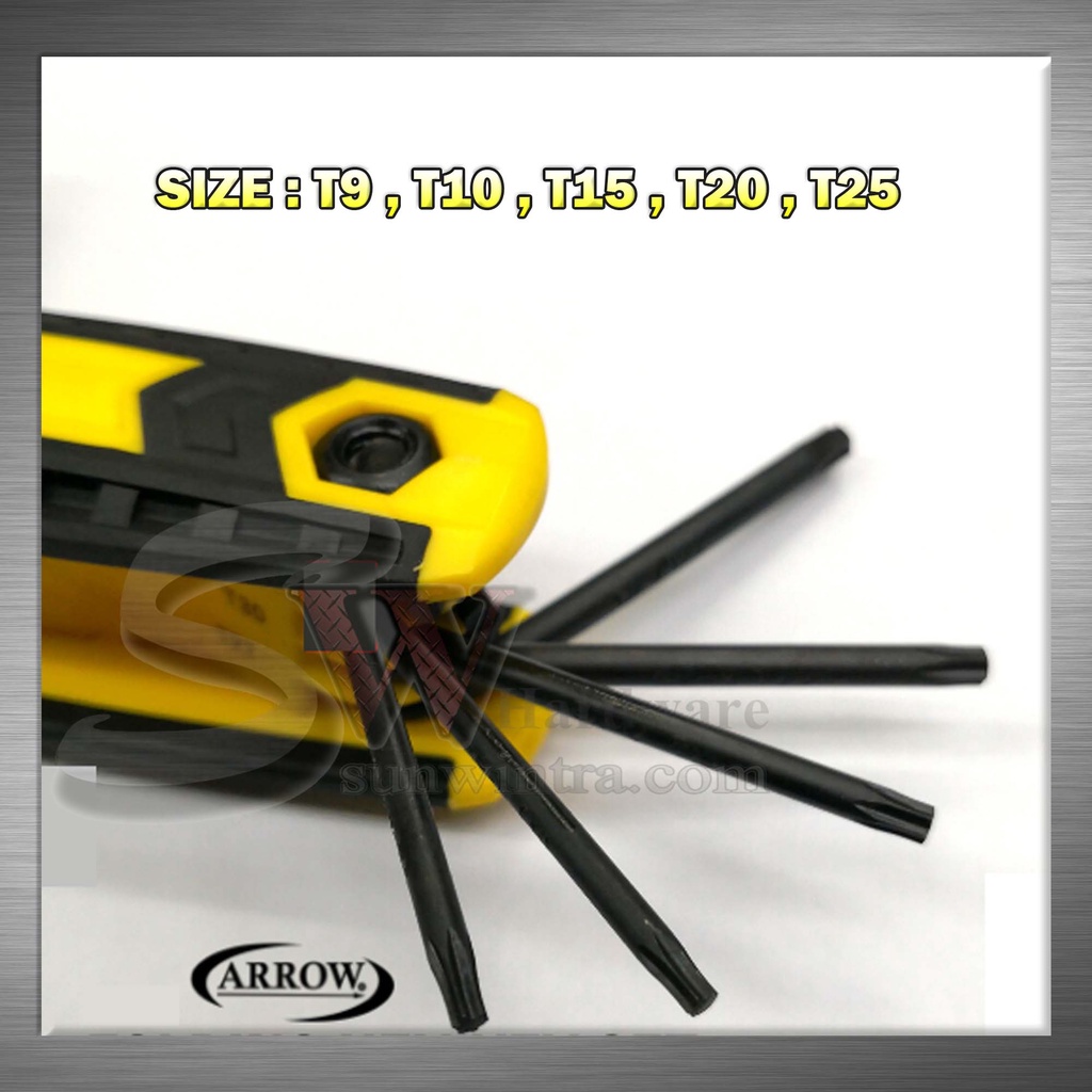 SW HARDWARE Arrow 8 PCS Folding Hex Key Set (TORX) - AHK3077 | Shopee ...