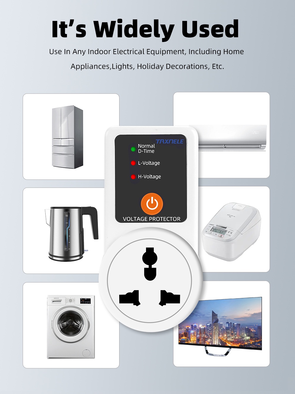 Automatic Voltage Protector Socket Switcher AC 220V 16A EU UK US ...