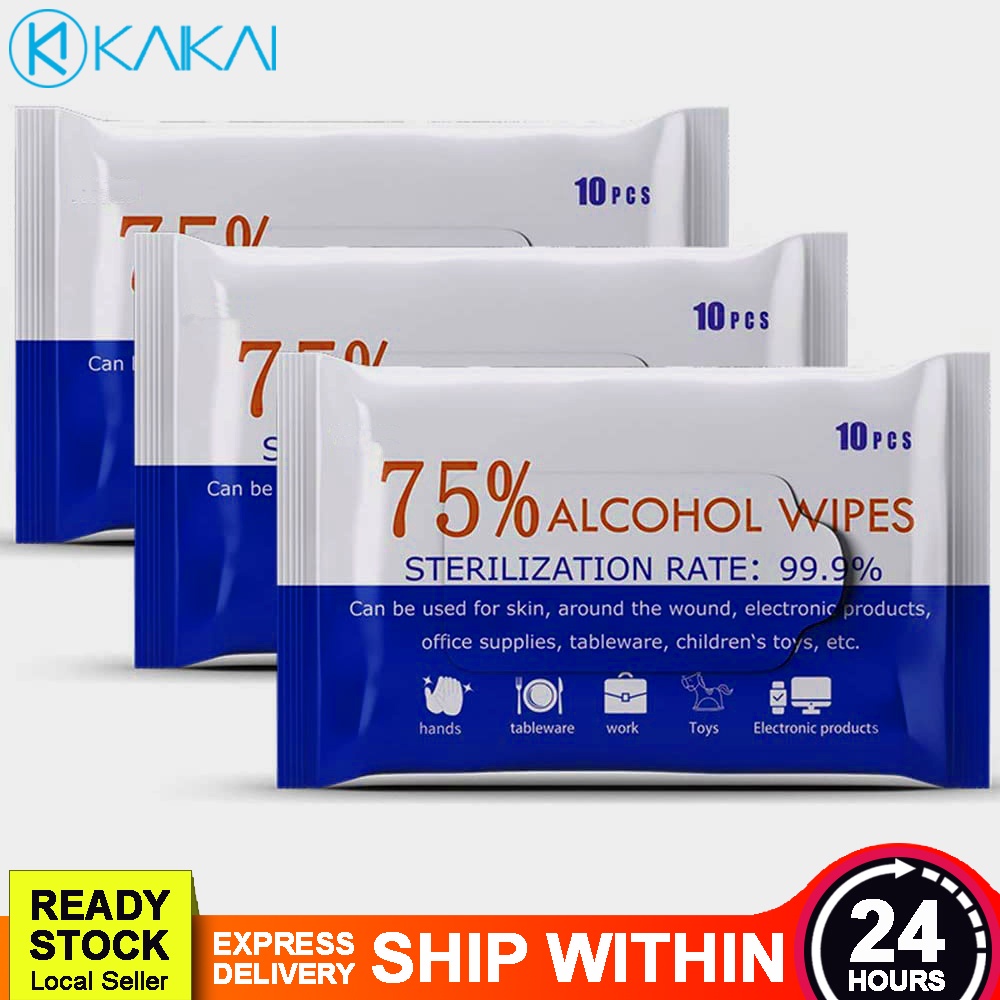 🔥 KILL GERM 🔥 10pc Anti Bacteria Cleaning Sanitize Wipes 75% Alcohol ...