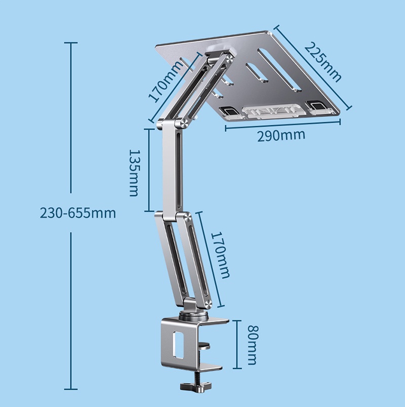 OATSBASF 360°Rotatable Laptop Stand Clamp Tablet Hightening Support ...