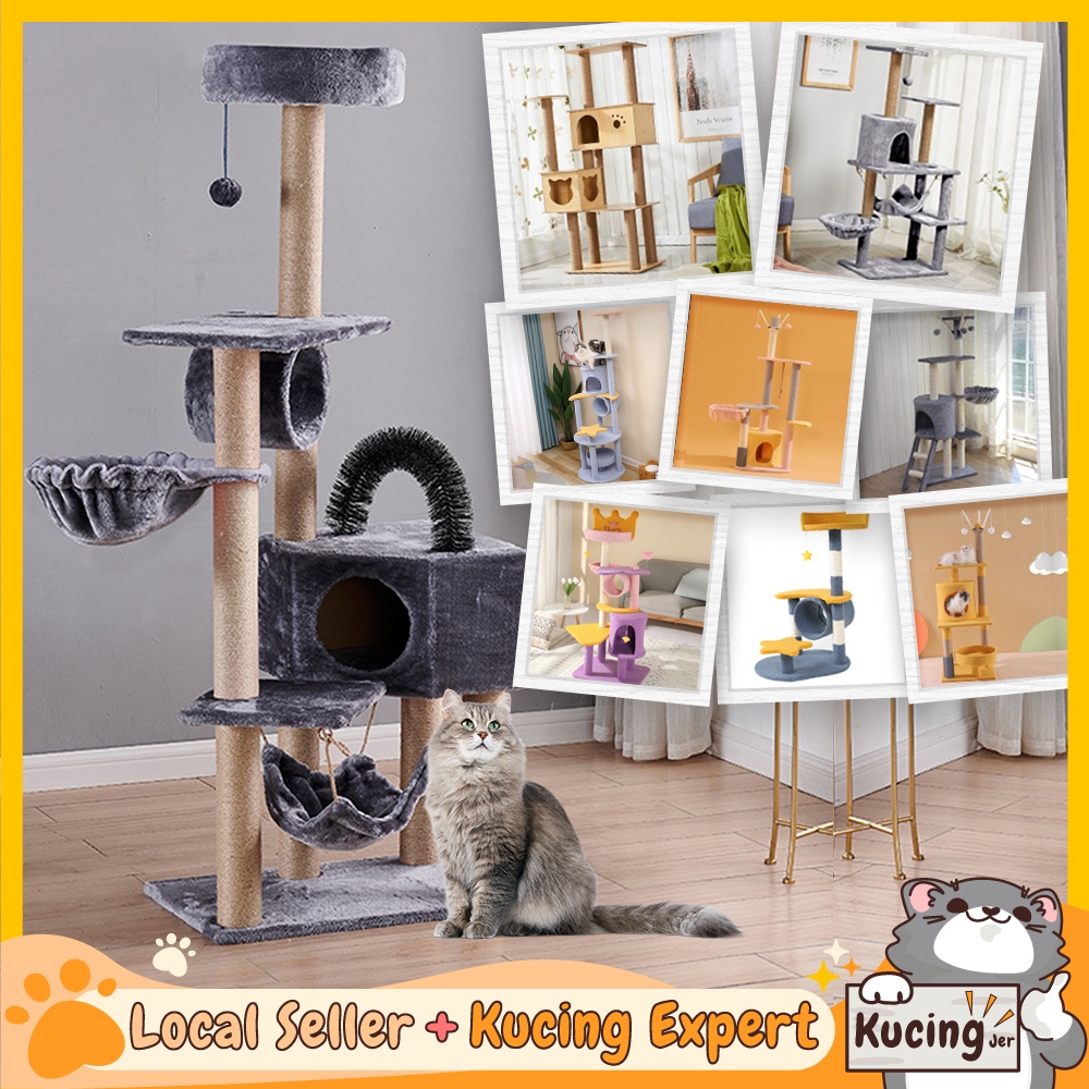 KUCINGJER SUPER Besar 4 Lapisan Pokok Kucing Condo Katil Rumah Calar ...