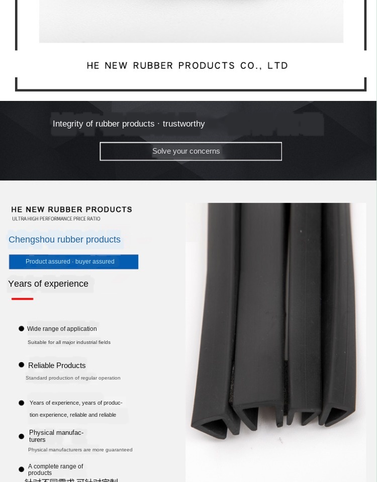 1 meter Rubber Trim U-Shaped Rubber Rubber Bumper Strip Slot Rubber ...