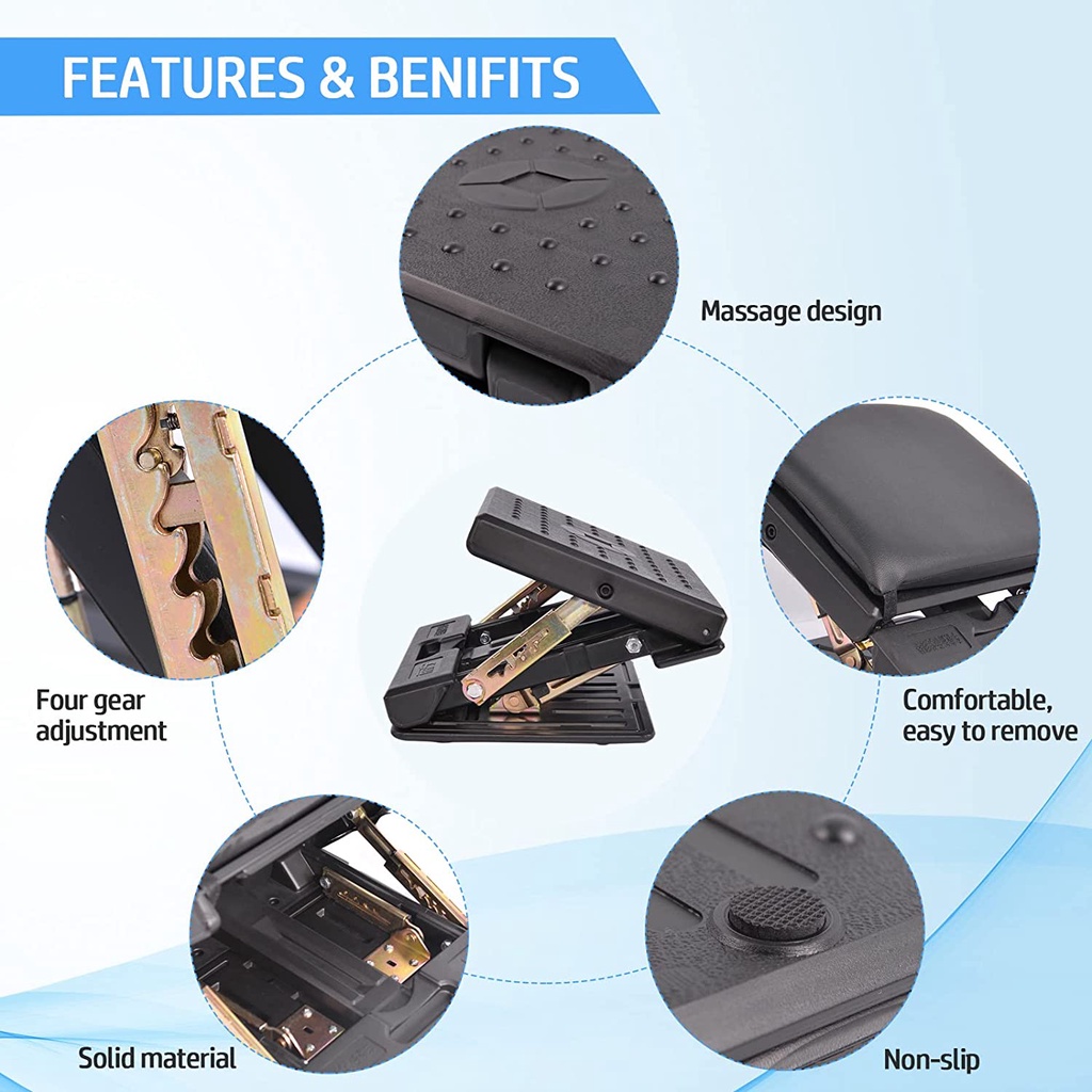 Foot Rest for Under Desk at Work Ergonomic Foot Angle Adjustable ...