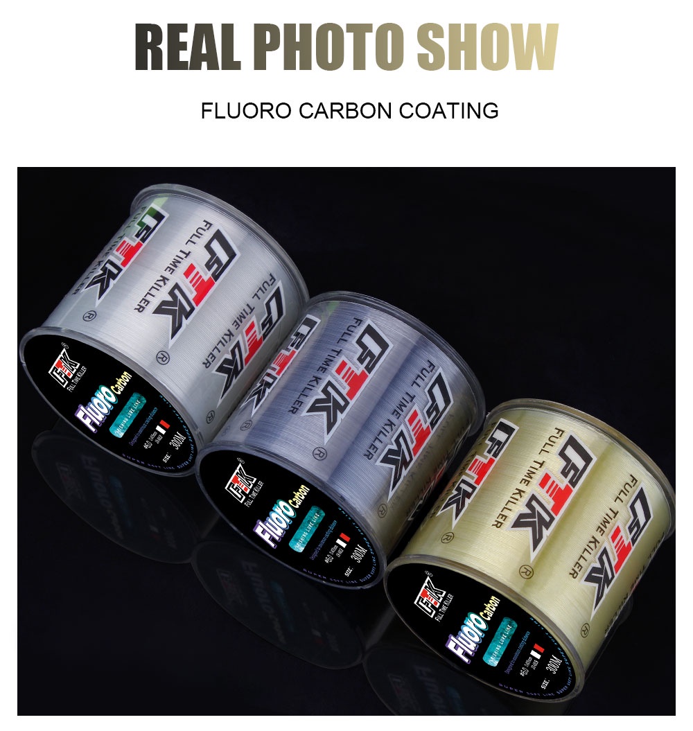 300M Fluorocarbon Coating 4.136LB-34.32LB Carbon Fiber Monofilament ...