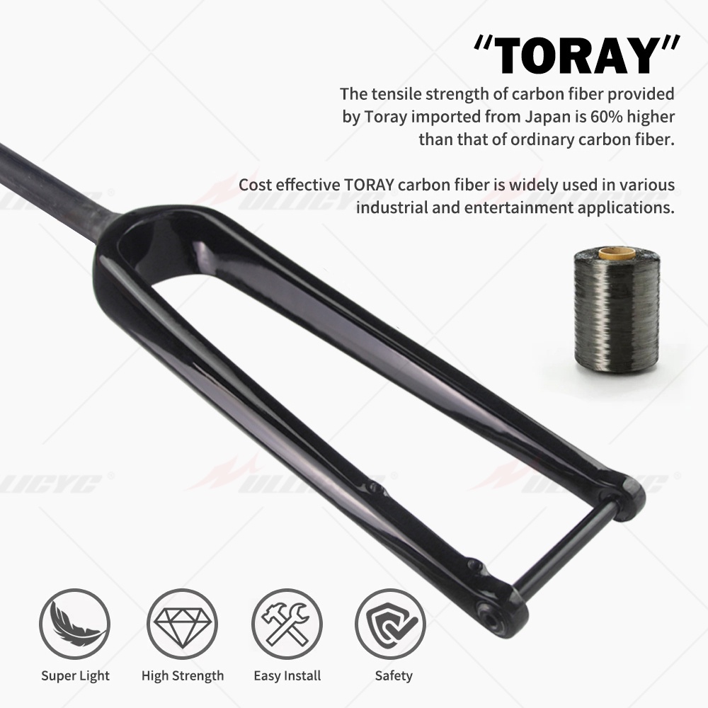 700Cx45 Black Gravel Fork Full Carbon Fiber Road Bicycle Fork Disc ...