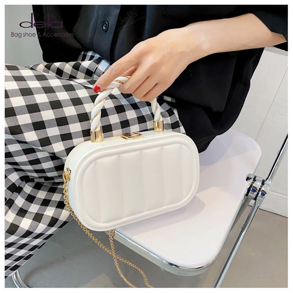 Dela Korean high-end small square bag hand-held fashionable chain ...