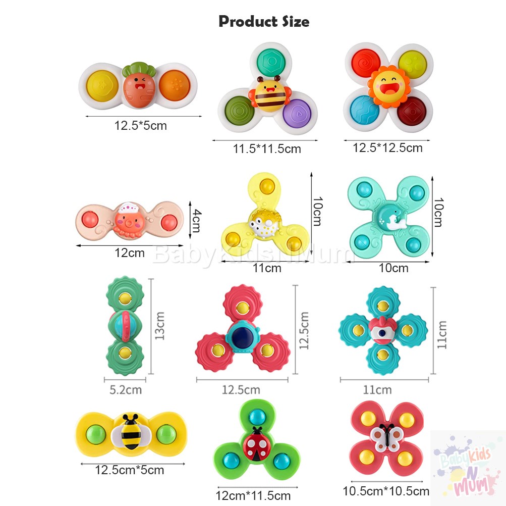 Baby Spinner Fidget Suction Cup 3pcs Spinning Toys Sensory Toys Fidget ...