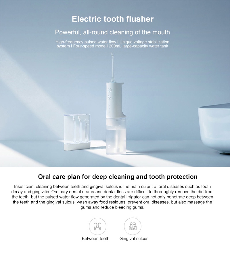 Xiaomi Mijia Portable Water Flosser Dental Teeth Cleaner Electric Oral ...