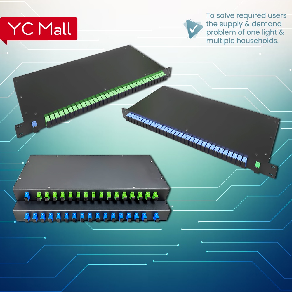 1 Split To 16 / 32 Rack Mount Metal Box Fiber Optic PLC Splitter With ...