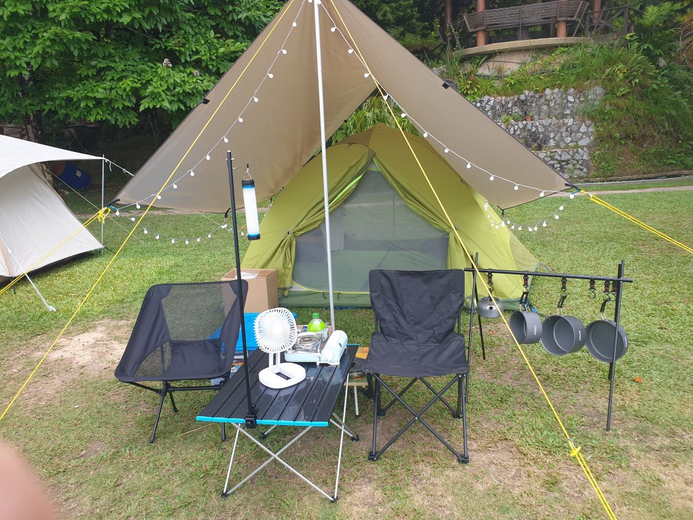 19 Hanging Points Camping Flysheet 210T Polyester Waterproof 3x4m Tent ...