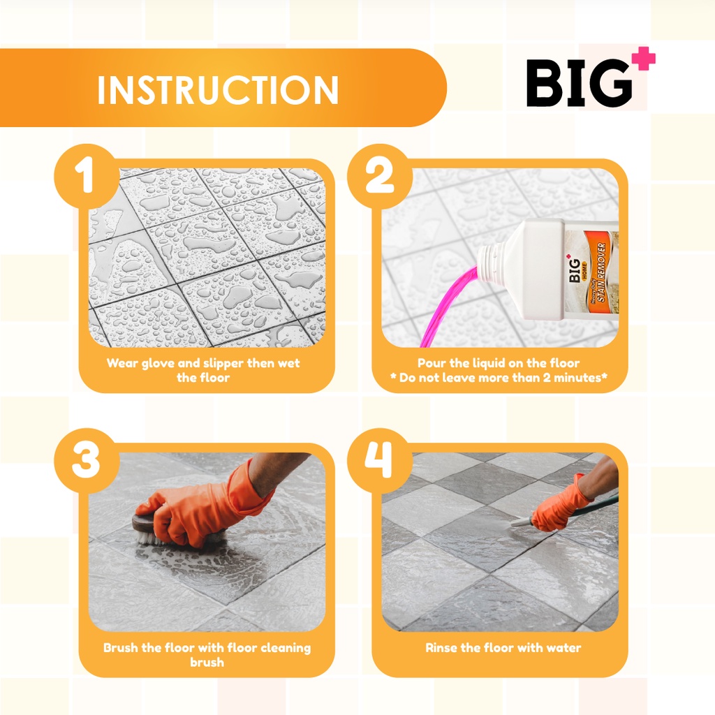 BIG+ Heavy Duty Stain Remover (1000ml) Tile Cleaner Mosaic Toilet ...