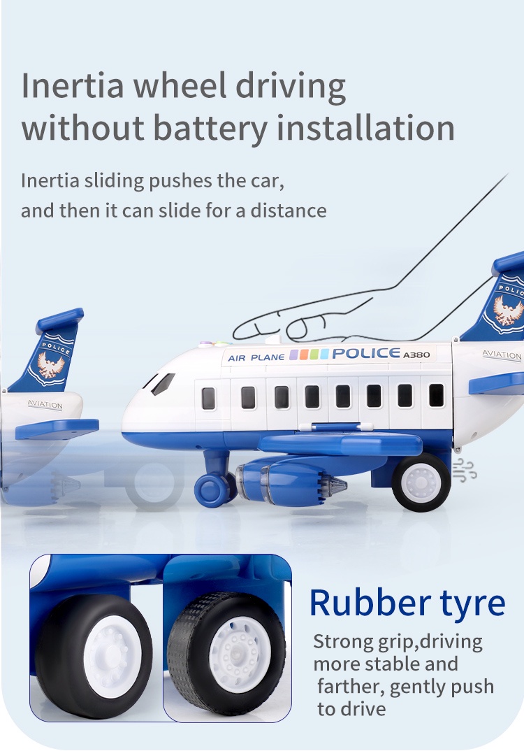 [Qilemeng] Big Airplane Toys Children's Police Plane Kids Police ...