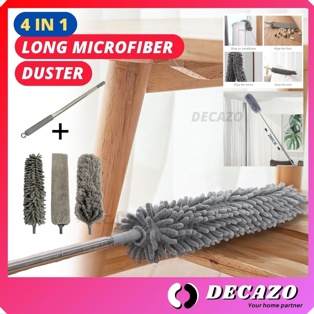 Penyapu Sawang Bulu Ayam Telescopic Rod Feather Duster Microfiber ...