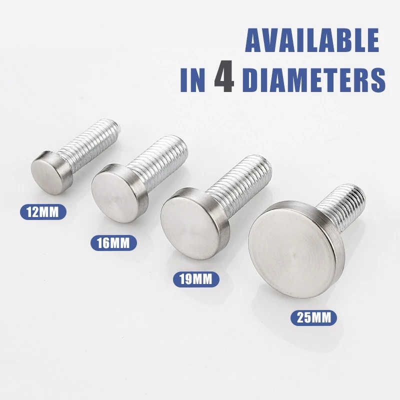 4pcs 12mm/16mm/19mm/25mm Glass Fasteners Sign Standoff Screws ...