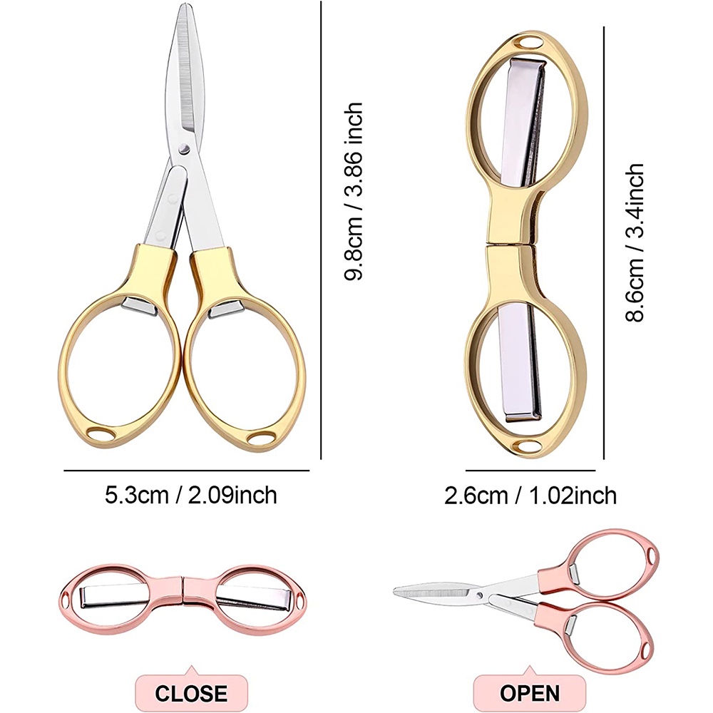 1Pc Mini Folding Keychain Scissors Small Glasses Shaped Travel Scissors ...