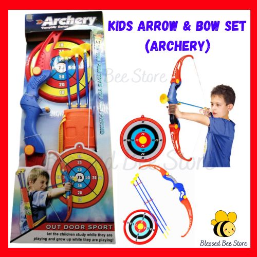 Kids Outdoor Toy Archery Set Bow & Arrow Play Set (Mainan Memanah ...