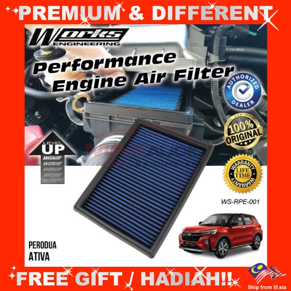 Car Air Filter NEW PERODUA ATIVA WORKS ENGINEERING Performance Engine ...