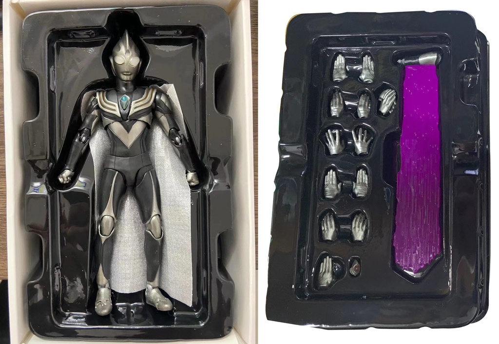 Ultraman Tiga SHF hand-made Tiga real bone carving dark tornado burst ...