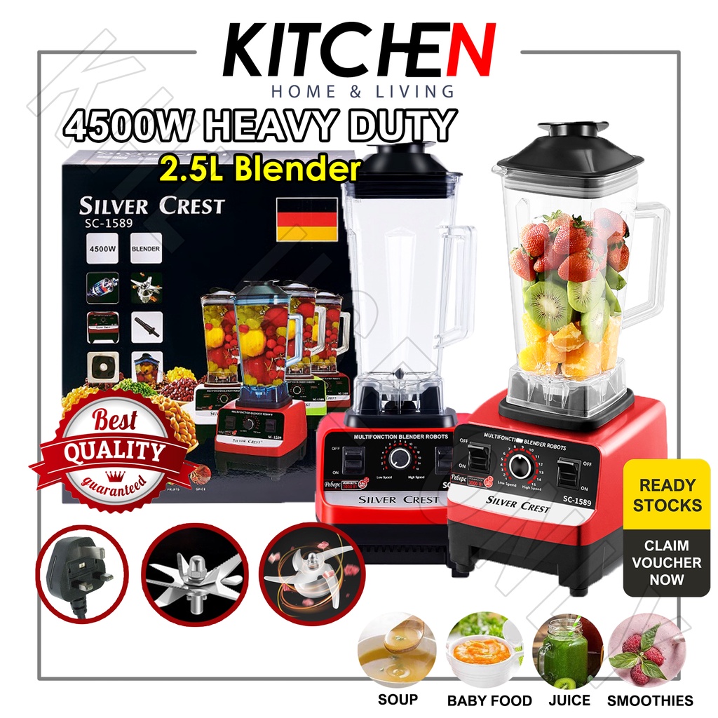 KHL 2.0L 4500W Heavy Duty Blender Mixer Electric Juicer Food Processor ...