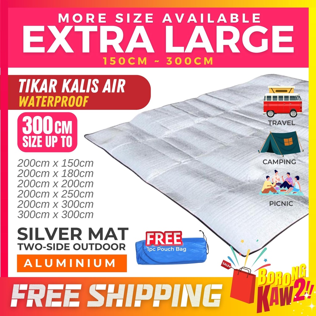 Aluminium Mat Camping Ground Sheet Camping Waterproof Groundsheet Tent Mat Lapik khemah Tikar ...