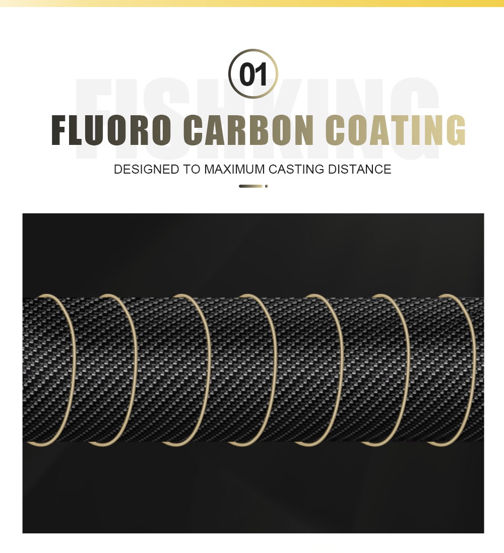 300M Fluorocarbon Coating 4.136LB-34.32LB Carbon Fiber Monofilament ...